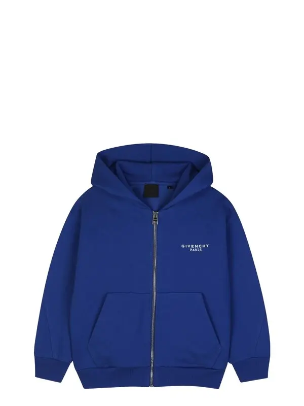 Givenchy Logo-print Zip-up Hoodie - Blue