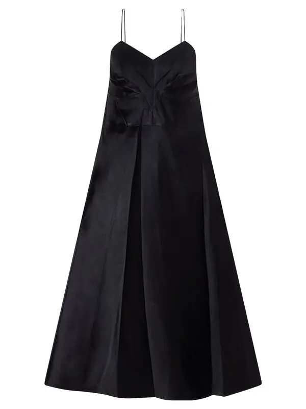 Calvin Klein Fia Satin Midi Dress - Black
