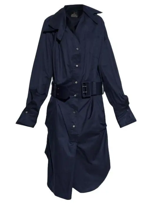 VIVIENNE WESTWOOD Belted Trench Coat - Navy