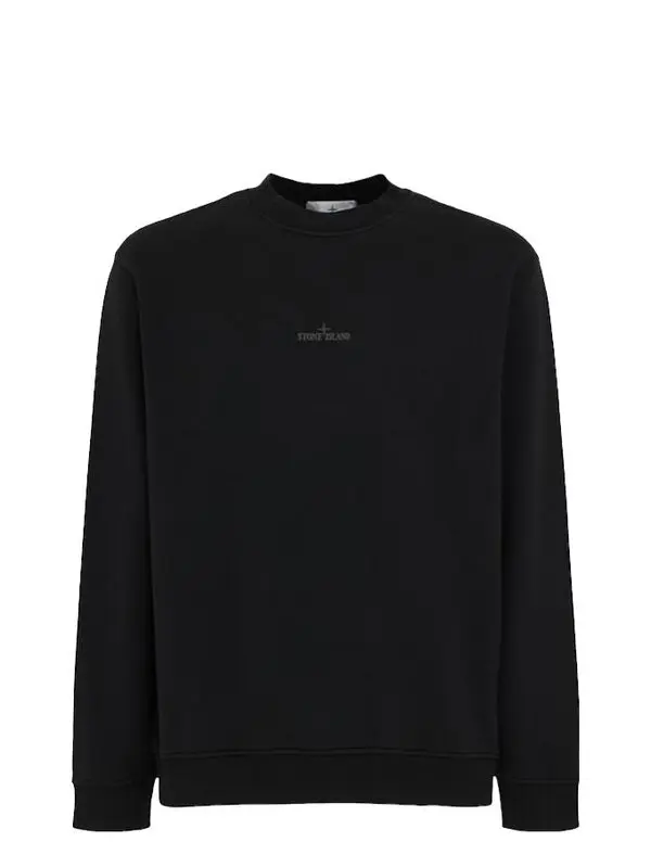 Stone Island Crewneck Sweatshirt With Long Sleeves - Black