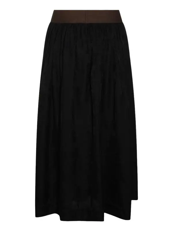 UMA WANG Elastic Waist Midi Skirt - Black