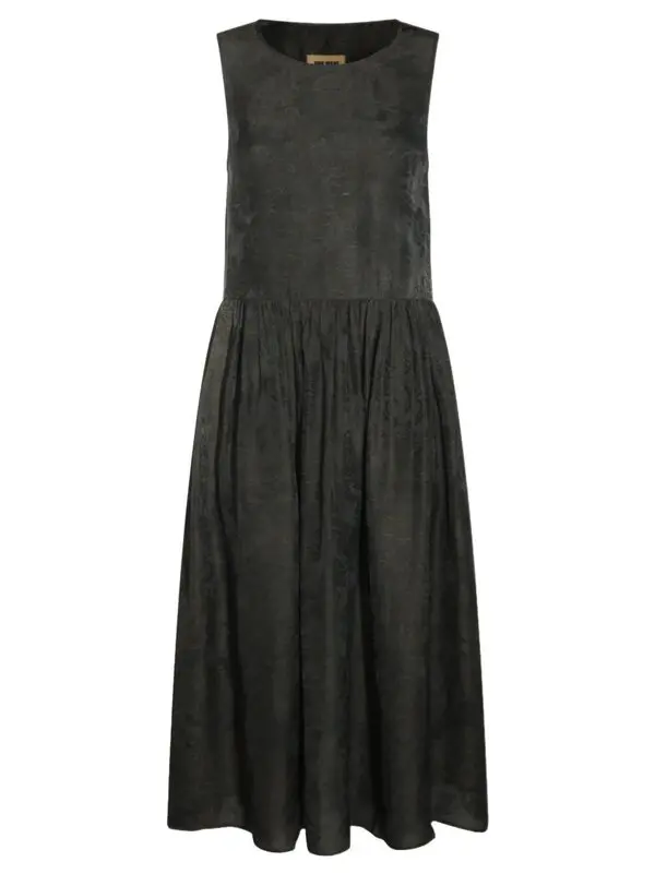 UMA WANG Sleeveless Jacquard Pleated Midi Dress - Black