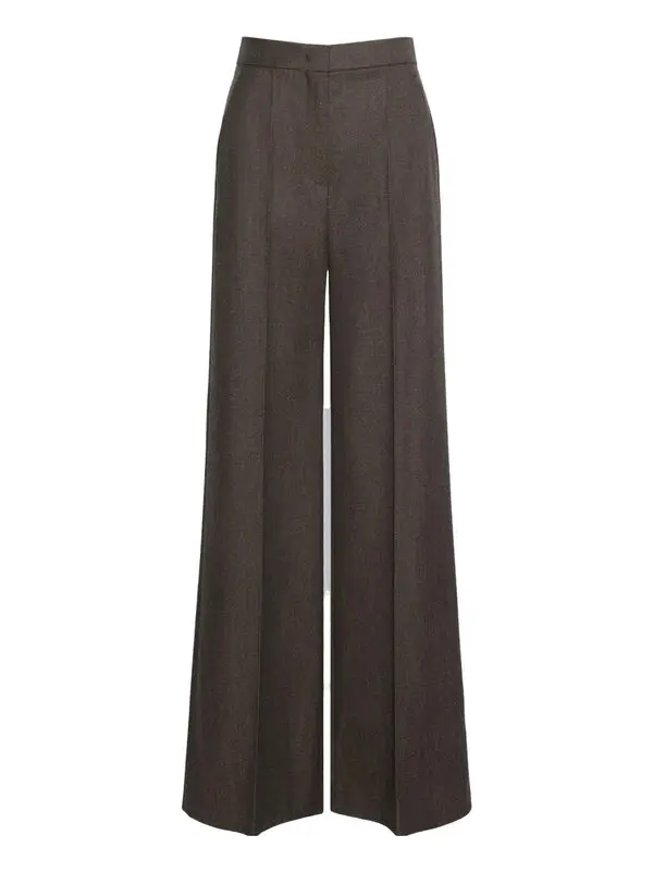 Max Mara Pressed-crease Wide-leg Trousers - Black