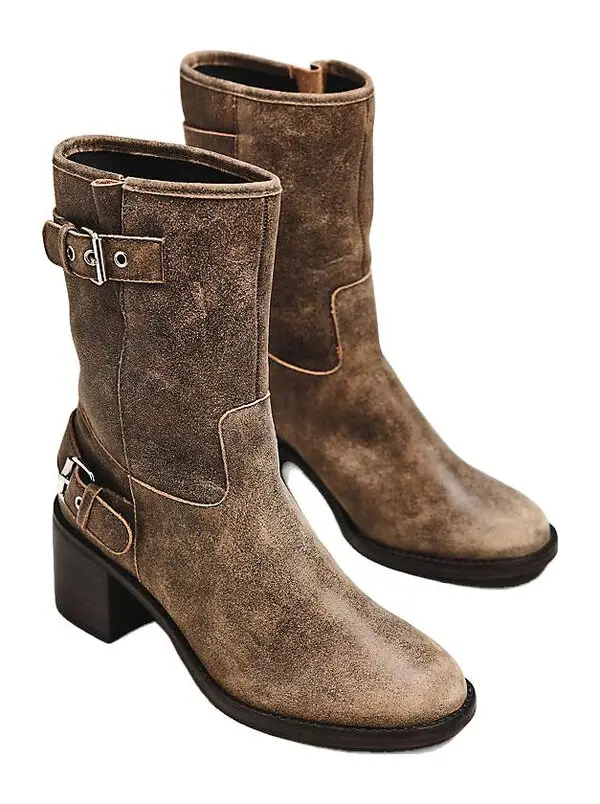 Anthropologie Moto Mid-calf Boots - Brown