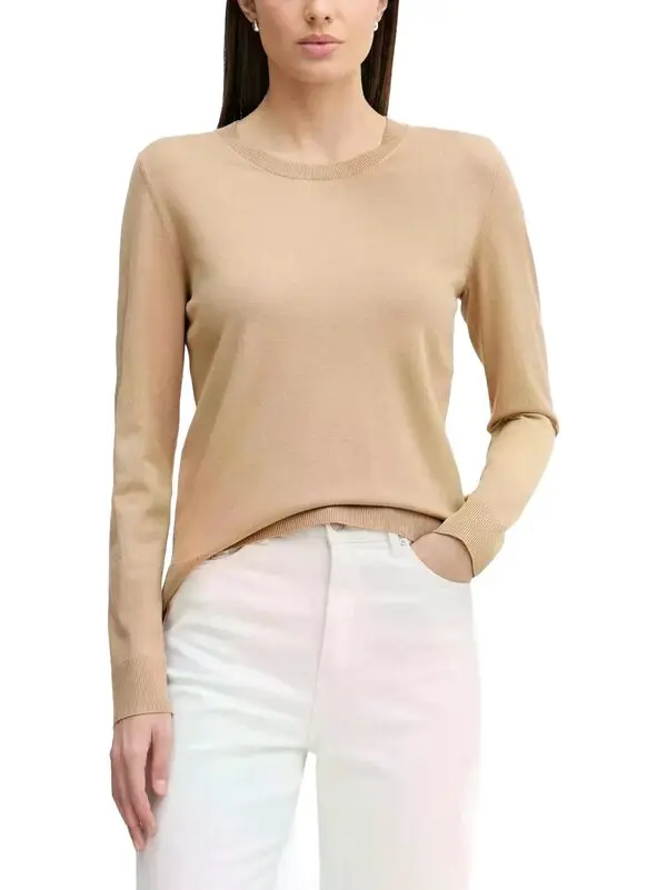 Sisley Fine-knit Long-sleeve Pullover - Neutrals