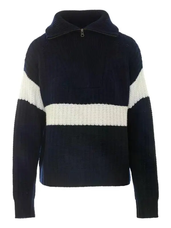 LISA YANG Mavis Striped Cashmere Sweater - Blue
