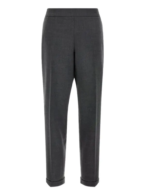 Alberto Biani Turn-up-hem Cropped Trousers - Grey