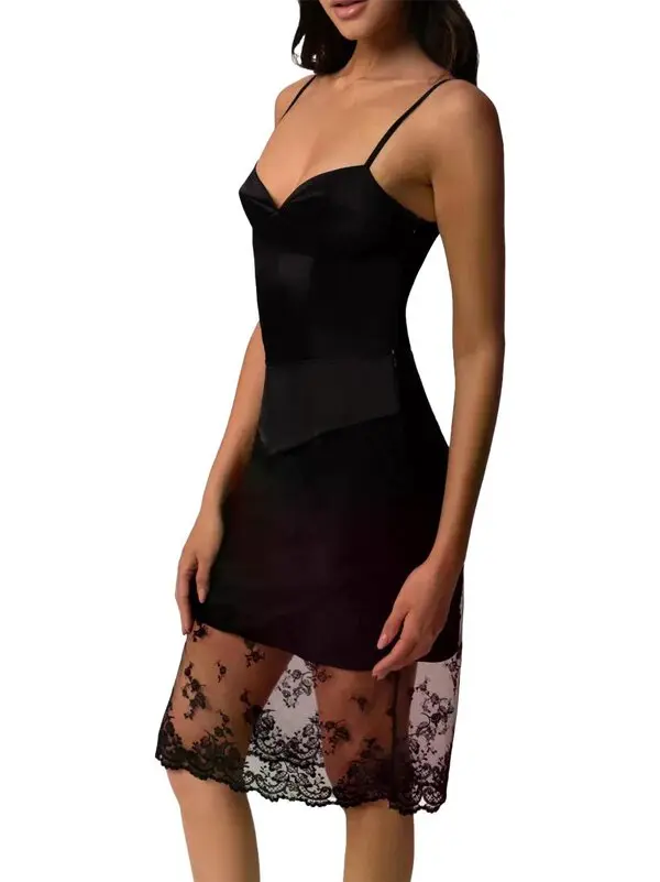 Kiki De Montparnasse Juliette Lace-trim Pencil Midi Skirt - Black