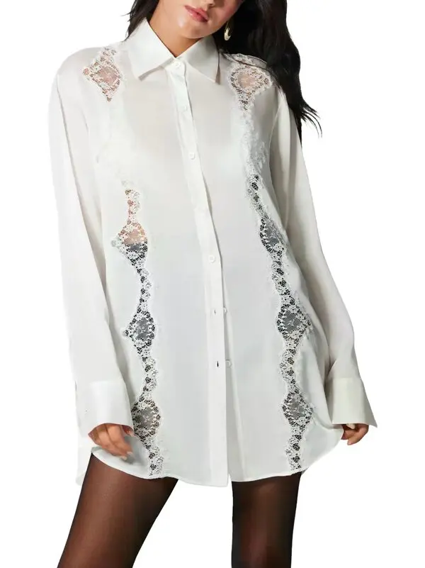 Kiki De Montparnasse Carla Lace-appliqué Shirt - White