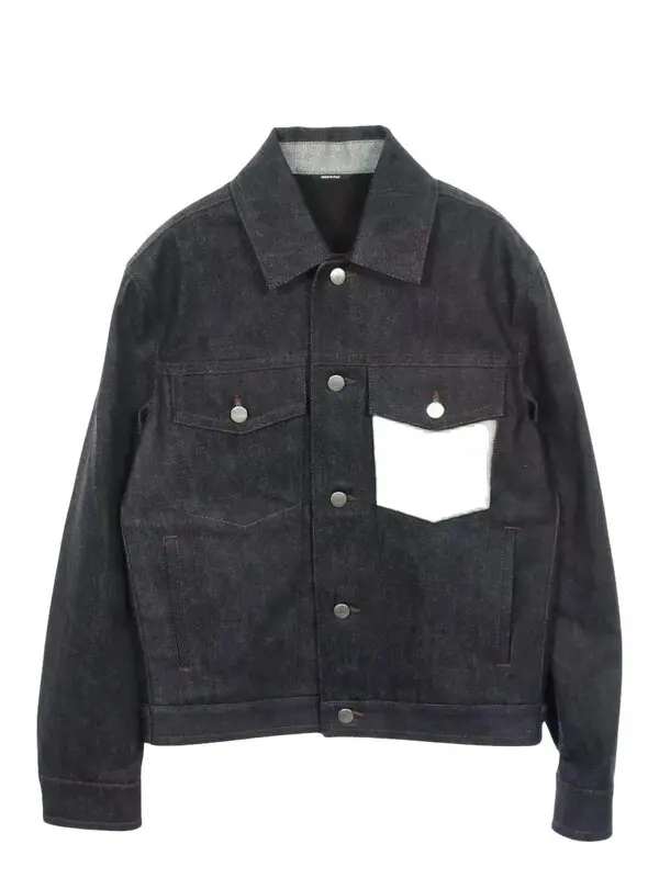 Hermès Indigo Leather-pocket Jacket - Blue