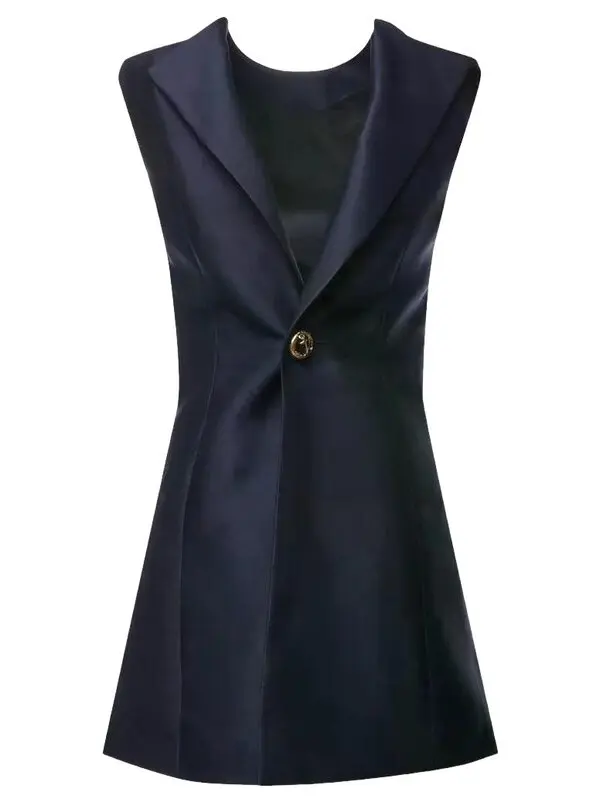 Balenciaga V-neck Flared Dress - Blue