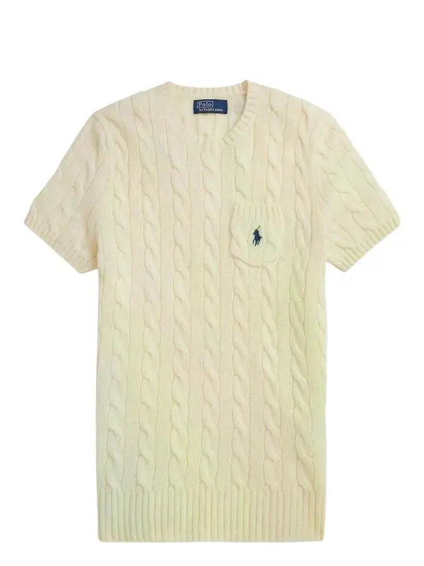 Polo Ralph Lauren Cable Wool-cashmere Short-sleeve Jumper - Neutrals