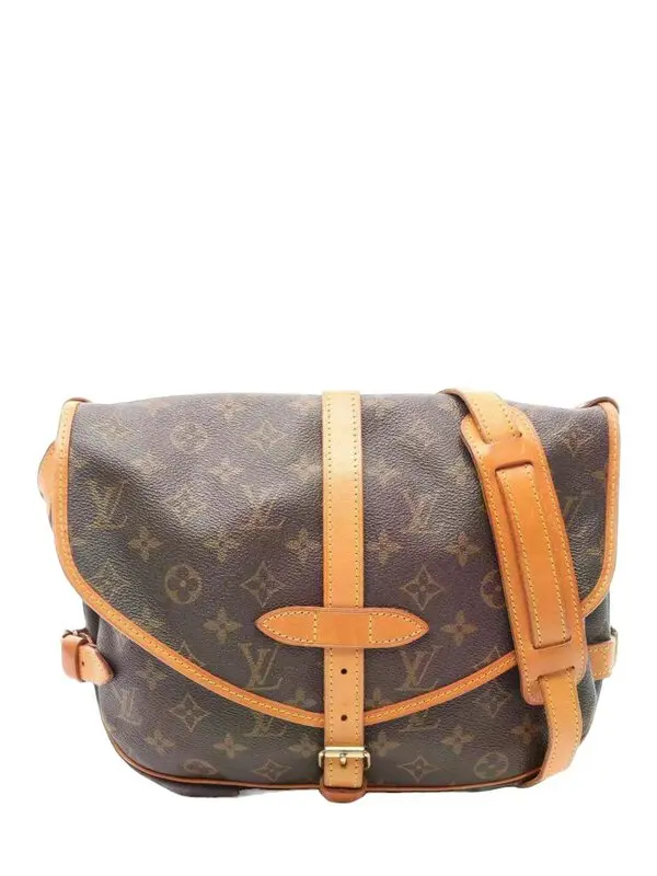 LOUIS VUITTON 1992 30 Saumur Monogram Shoulder Bag - Brown