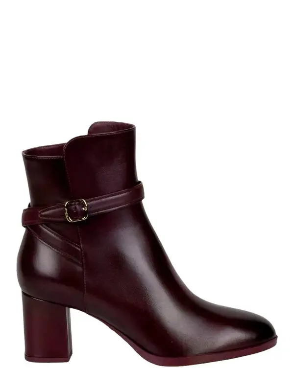 Santoni Leather Ankle Boots - Red