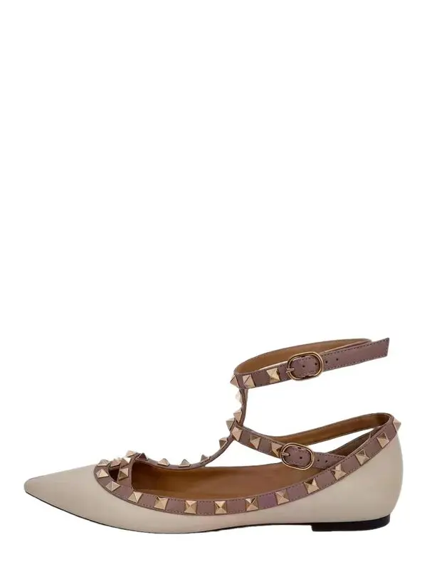 Valentino Garavani Rockstud Caged Ballet Flats - Neutrals