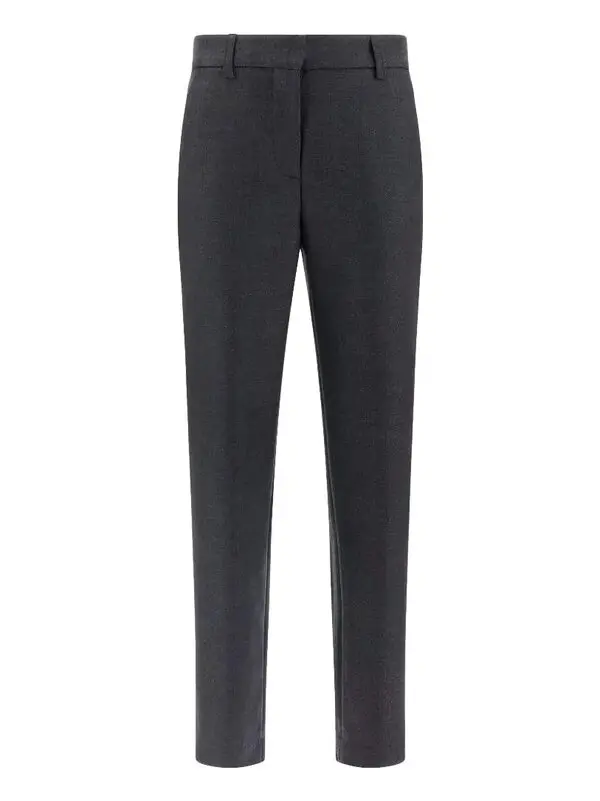 Paul & Shark Wool Twill Tapered Trousers - Grey