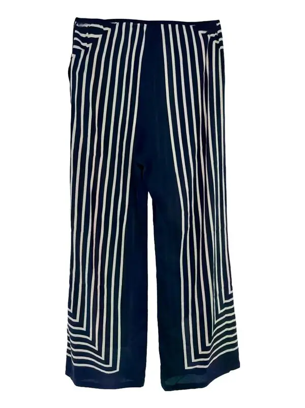 TOTEME Monogram Silk Jacquard Trousers - Blue