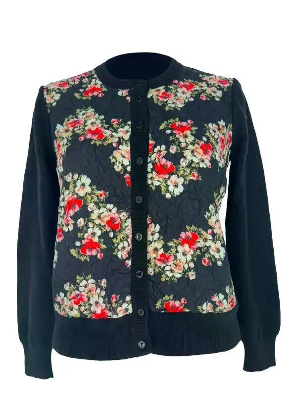 Dolce & Gabbana Floral-print Cardigan - Black