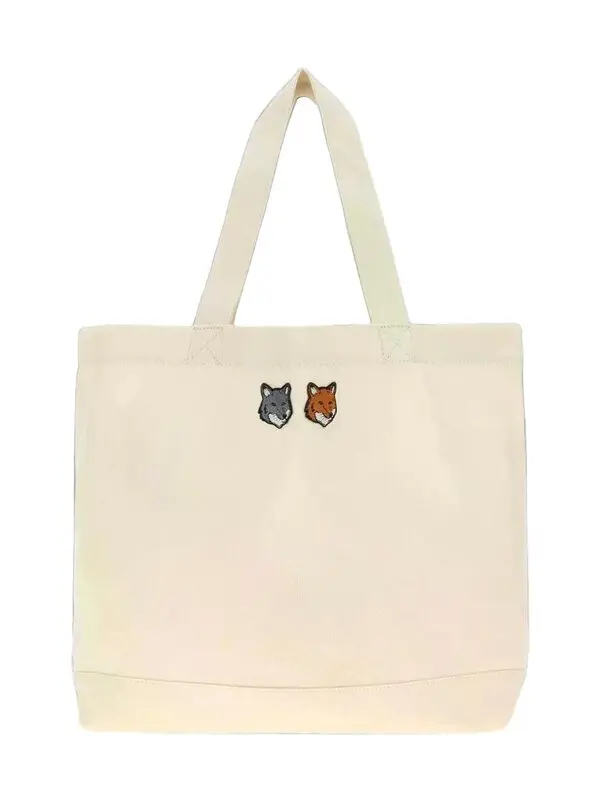 Maison Kitsuné Double Fox Head Tote Bag - Neutrals