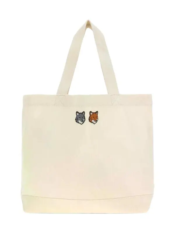 Maison Kitsuné Double Fox Head Tote Bag - Neutrals