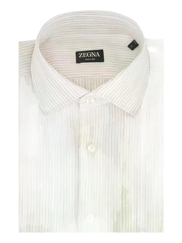 Zegna Oasi Lino Striped Shirt - Neutrals