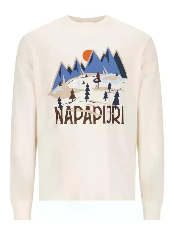 NAPAPIJRI Graphic-print Long-sleeve T-shirt - Neutrals