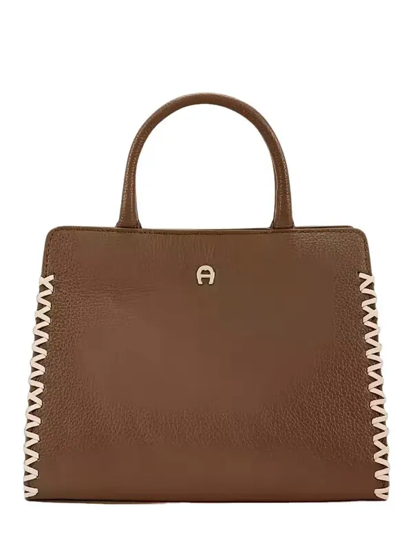 AIGNER Cybill Whipstitch-trim Tote Bag - Brown