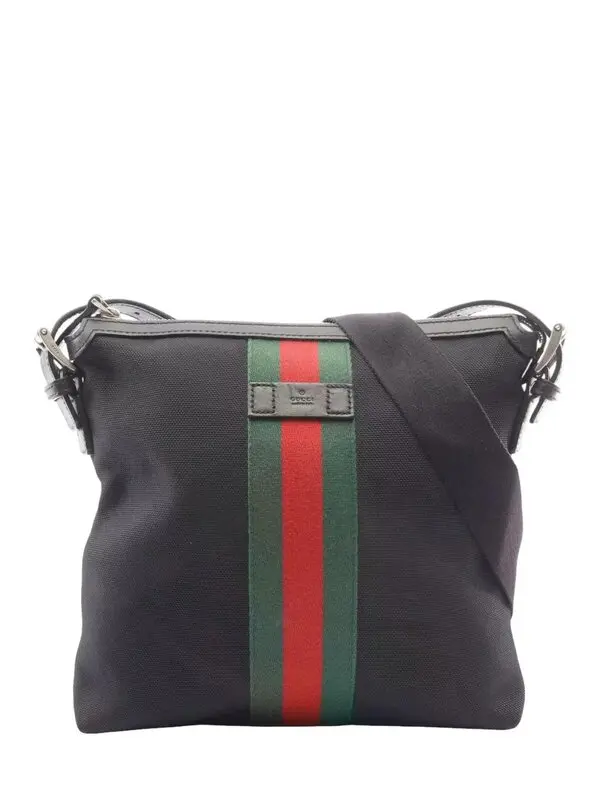 Gucci Gg Techno Canvas Web Messenger Crossbody Bag - Black