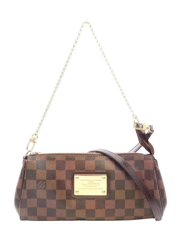 LOUIS VUITTON Damier Ebene Eva Satchel - Brown