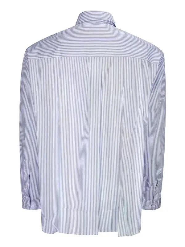 ARTE ANTWERP Composition Gallery Striped Graphic-print Shirt - Blue