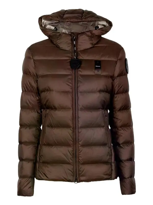 BLAUER. Quilted Hooded Jacket - Brown