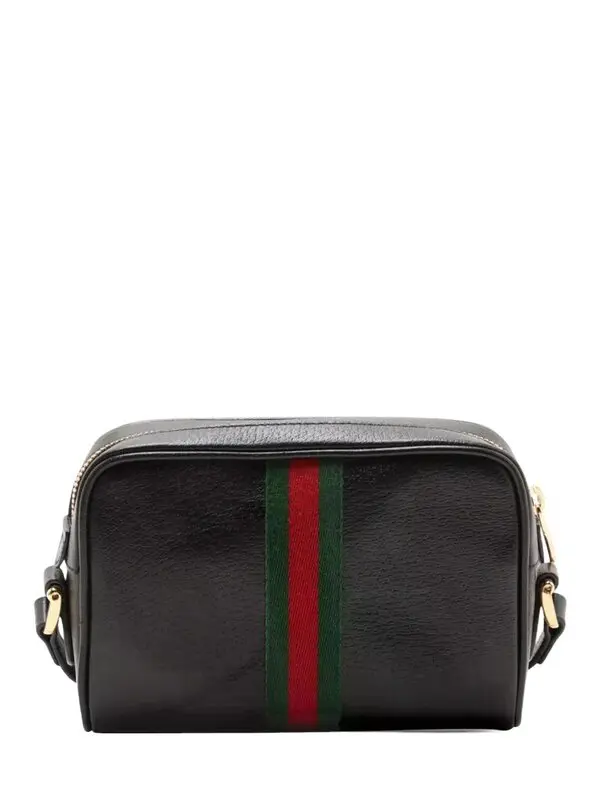 Gucci Calfskin Web Ophidia Crossbody Bag - Black