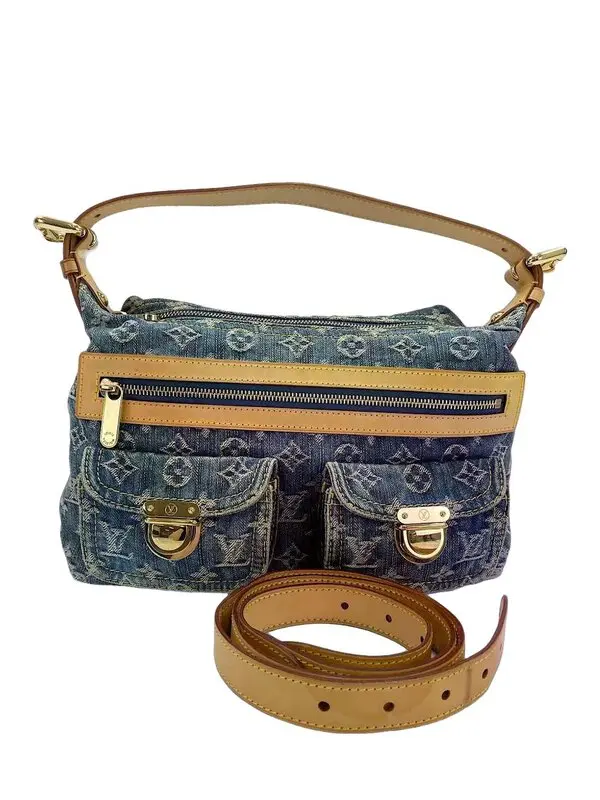 LOUIS VUITTON Monogram Denim Shoulder Bag - Blue