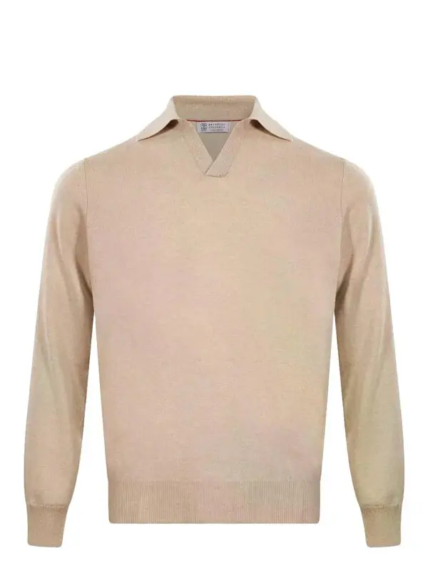Brunello Cucinelli Long-sleeve Polo-collar Sweater - Neutrals