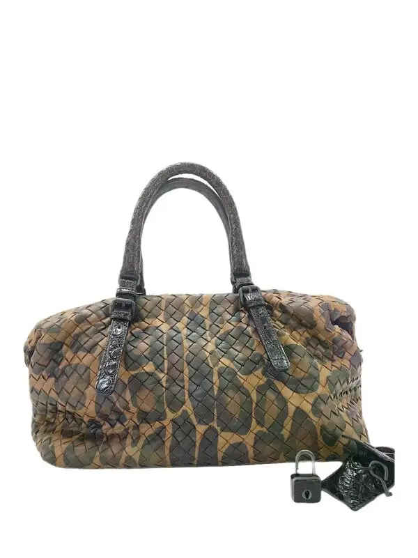 Bottega Veneta Intrecciato Leopard-print Handbag - Brown