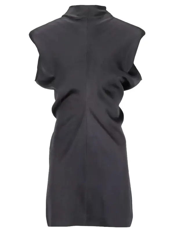 Federica Tosi Padded-shoulder Satin Mini Dress - Grey
