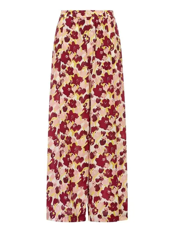 Marni Secret Bouquet-print Trousers - Red
