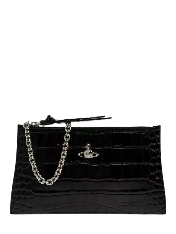 VIVIENNE WESTWOOD Small Flat Zip Clutch - Black