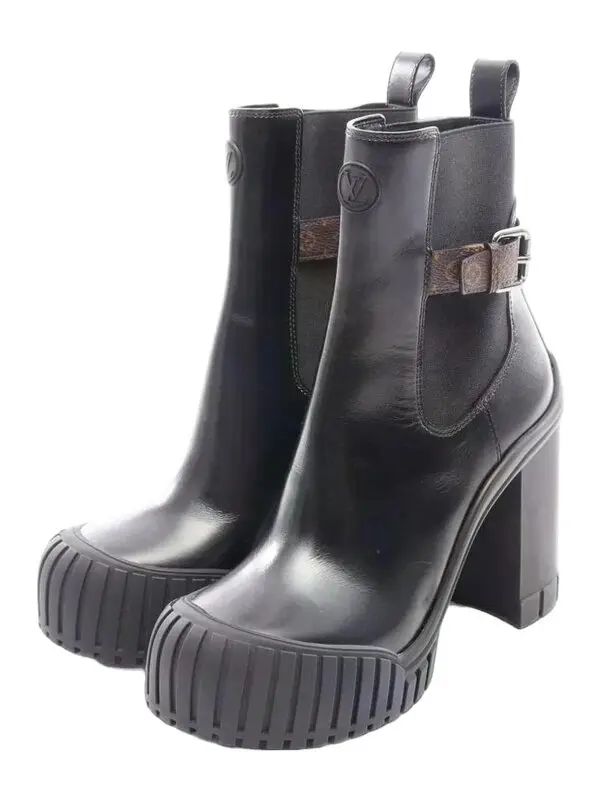 LOUIS VUITTON Ruby Monogram Ankle Boots - Black
