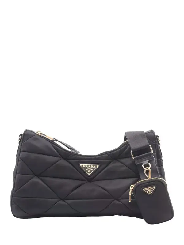Prada Large Padded Re Nylon Crossbody Bag - Black