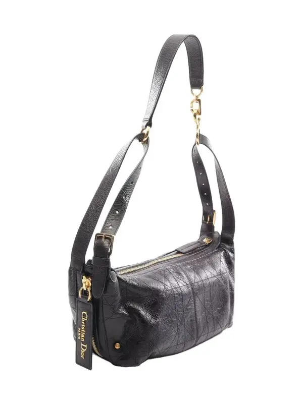 Dior 2010s Macro Cannage D-journey Shoulder Bag - Black