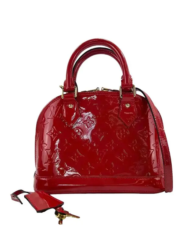 LOUIS VUITTON Monogram Vernis Leather Alma Bb Handbag - Red