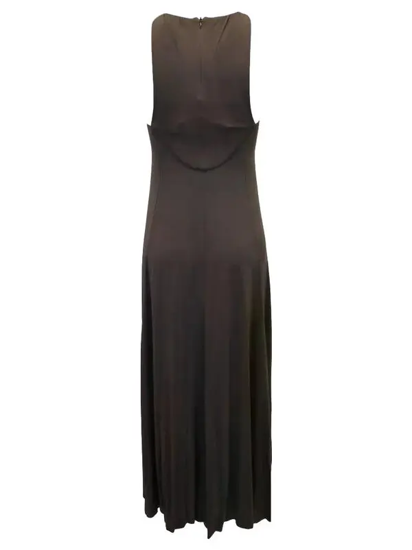 Celine Embroidered Sleeveless Maxi Dress - Brown
