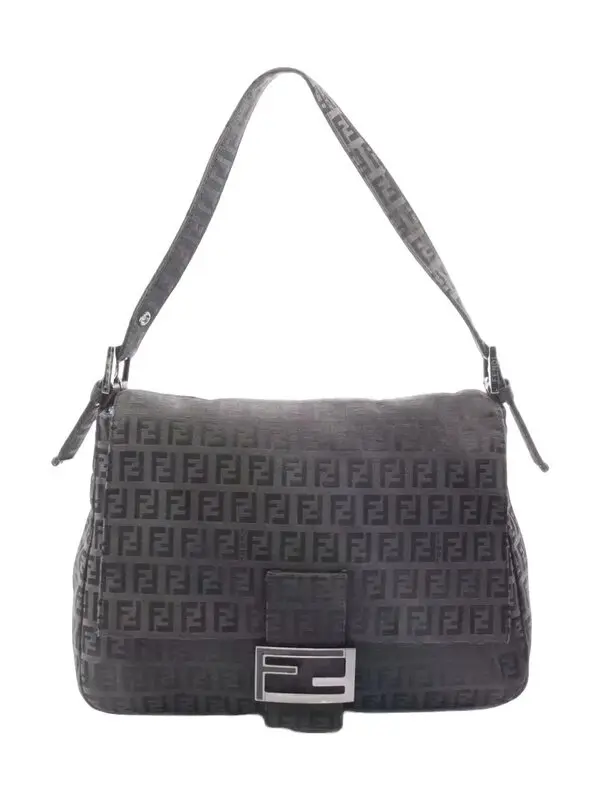 Fendi Zucchino Mamma Baguette Shoulder Bag - Grey