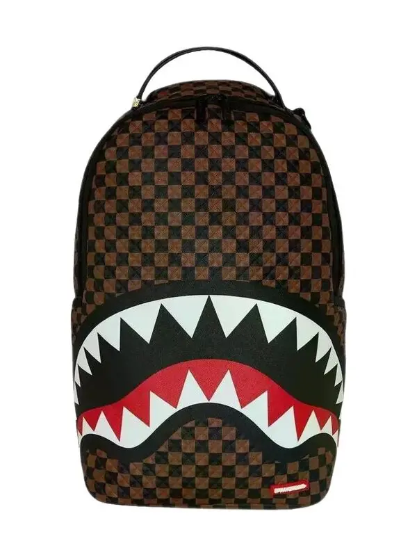 SPRAYGROUND Sharks In Paris Checkered Backpack - Brown