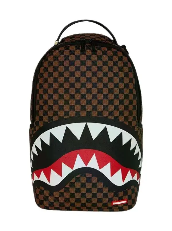 SPRAYGROUND Sharks In Paris Checkered Backpack - Brown