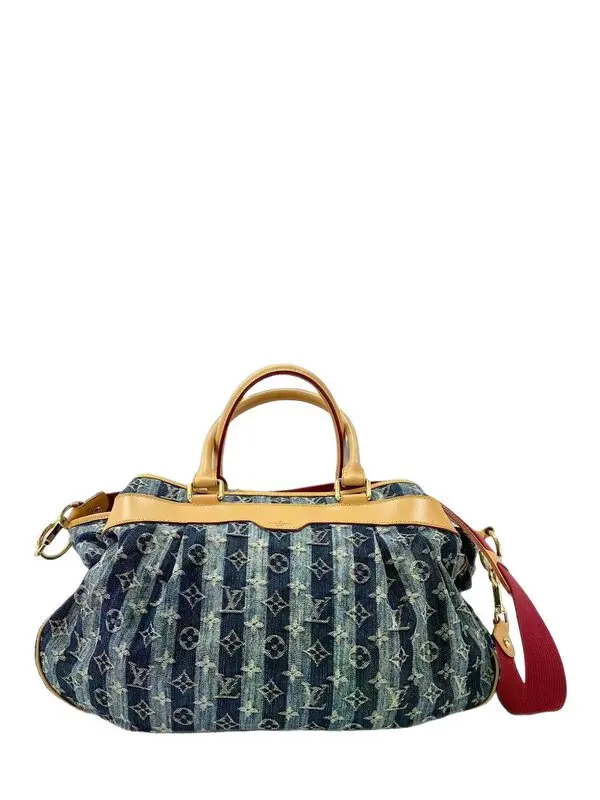 LOUIS VUITTON Monogram Denim Cabas Raye Gm - Blue