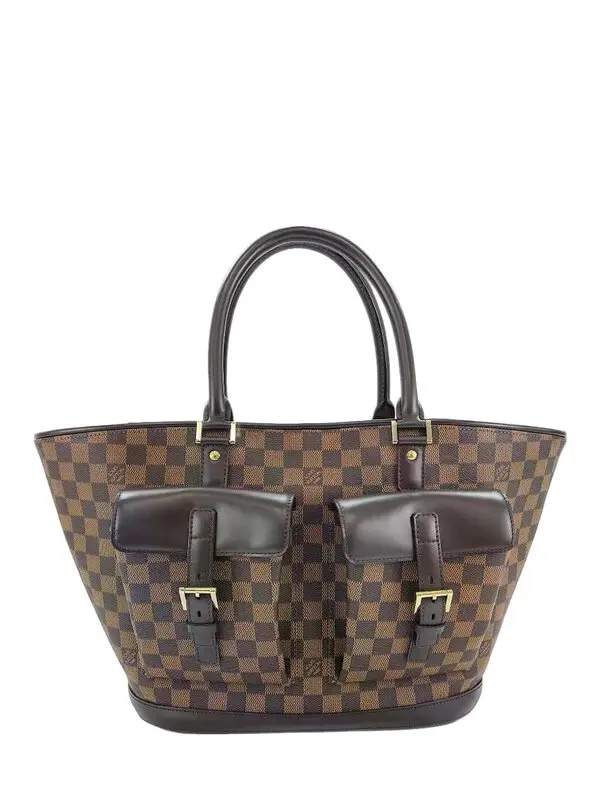 LOUIS VUITTON 2003 Damier Ebène Pocket Tote Bag - Brown