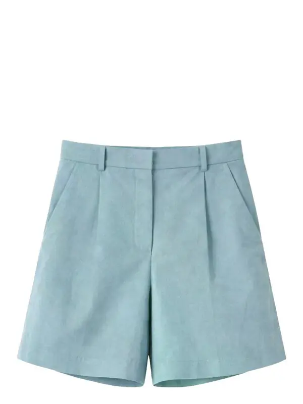 Max Mara Pleated Tailored Shorts - Blue