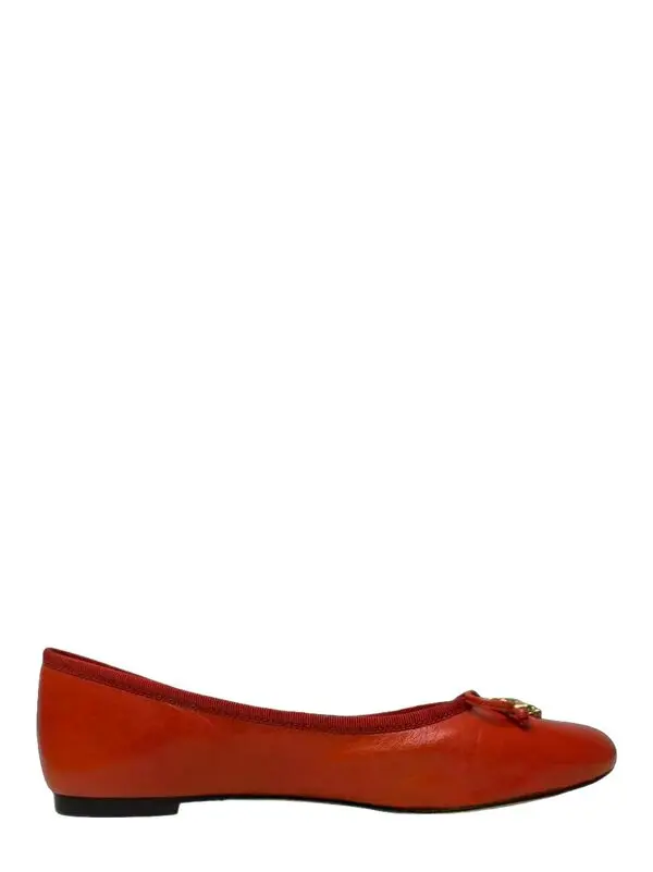 Tory Burch Leather Charm Ballet Flats - Orange